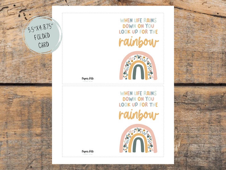 Rainbow Printable Card Encouragement Digital Card Pick Me - Etsy