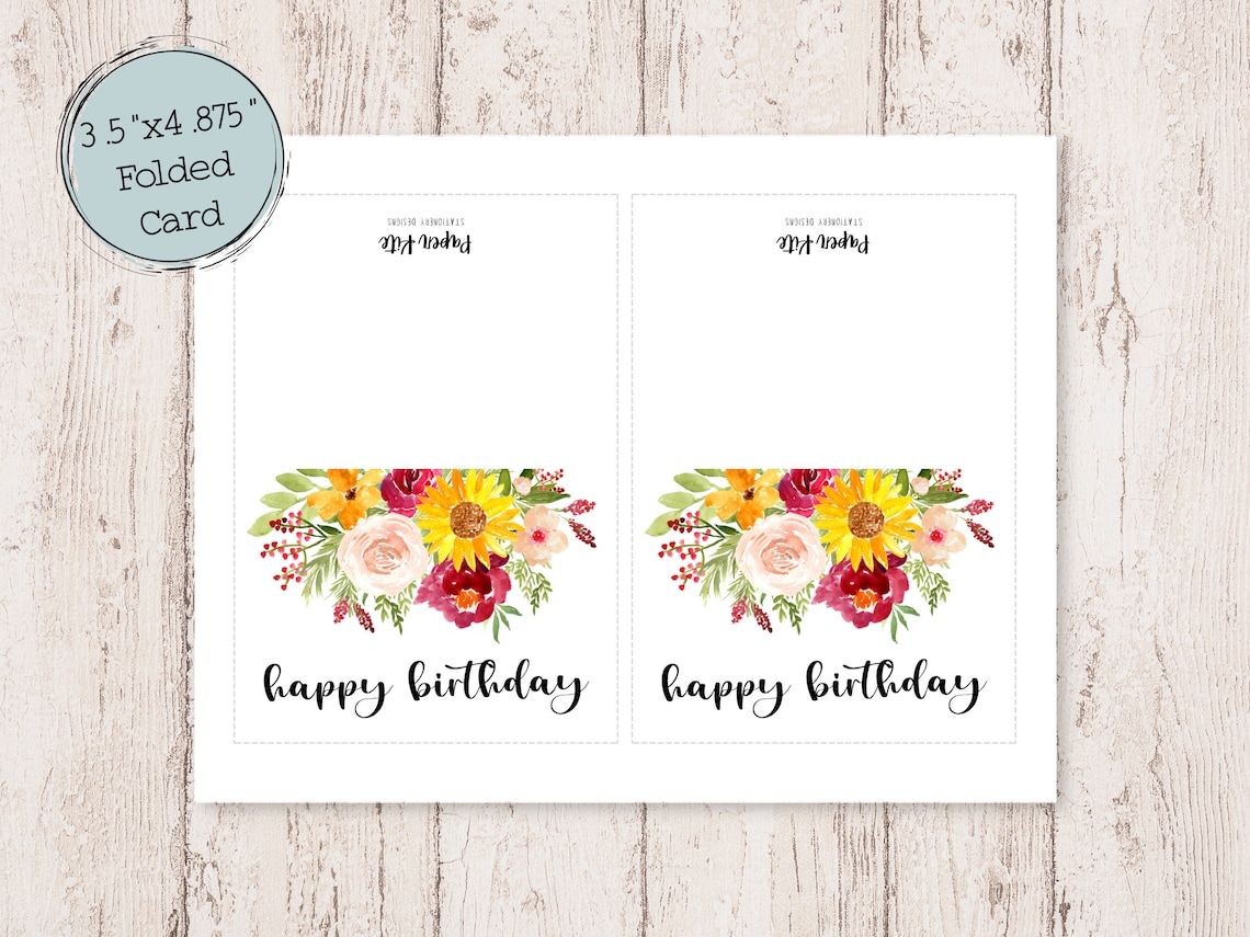 Happy Birthday Digital Card Birthday Printable Card - Etsy