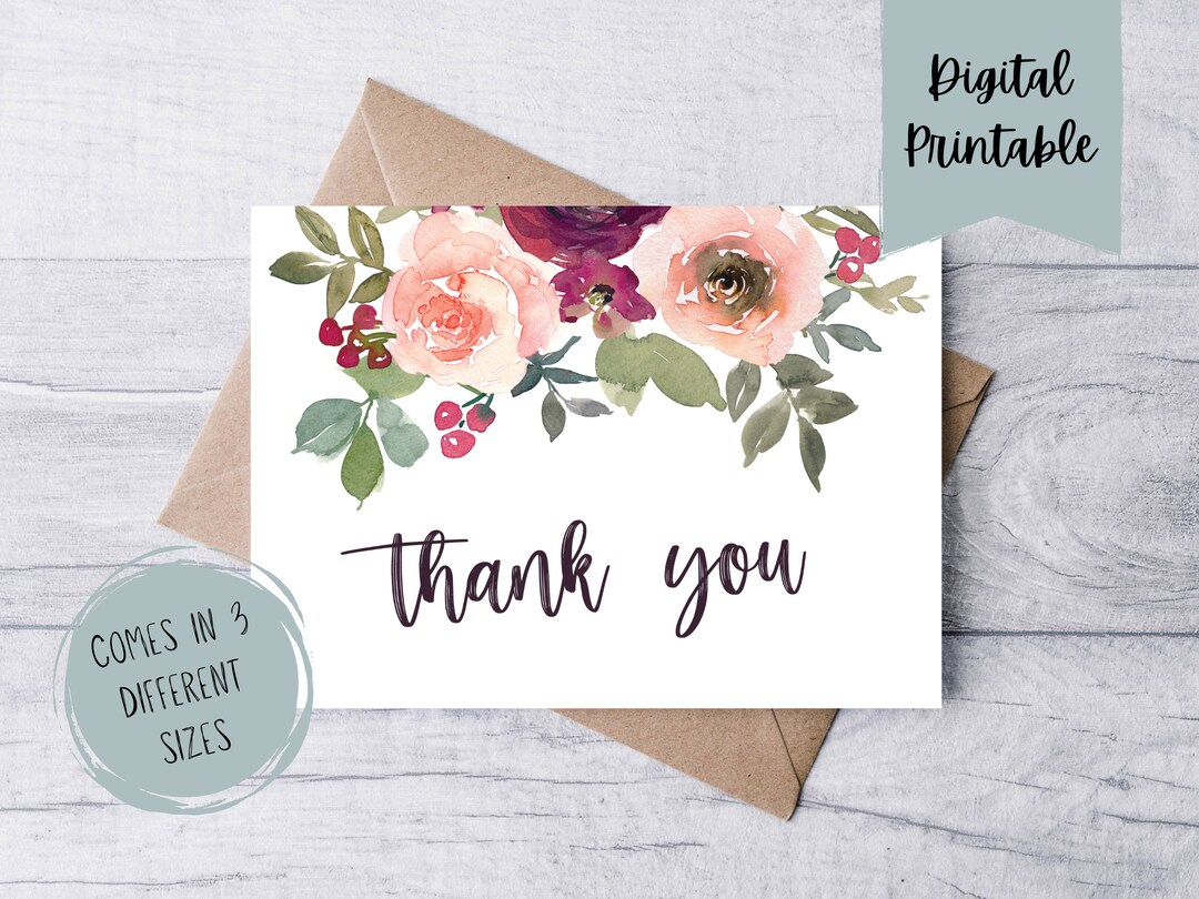 Digital Thank You Cards Printable Thank You Cards Thank - Etsy