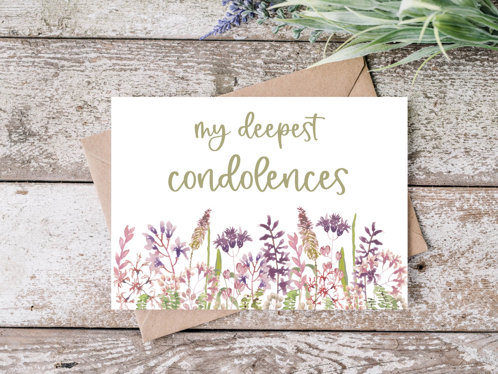 Deepest Condolences Printable Card Digital Condolences Card - Etsy