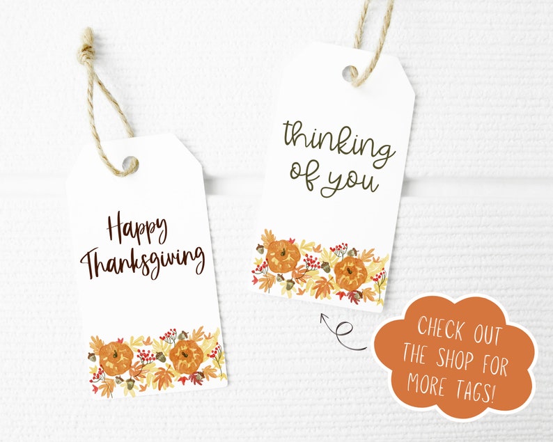 Thanksgiving Digital Gift Tags Printable Fall Gift Tags - Etsy