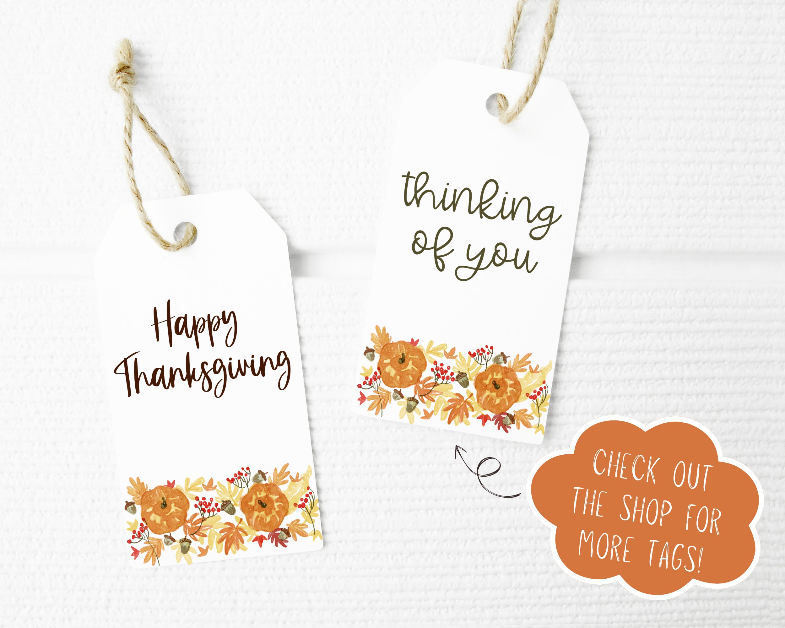 Thanksgiving Digital Gift Tags Printable Fall Gift Tags - Etsy