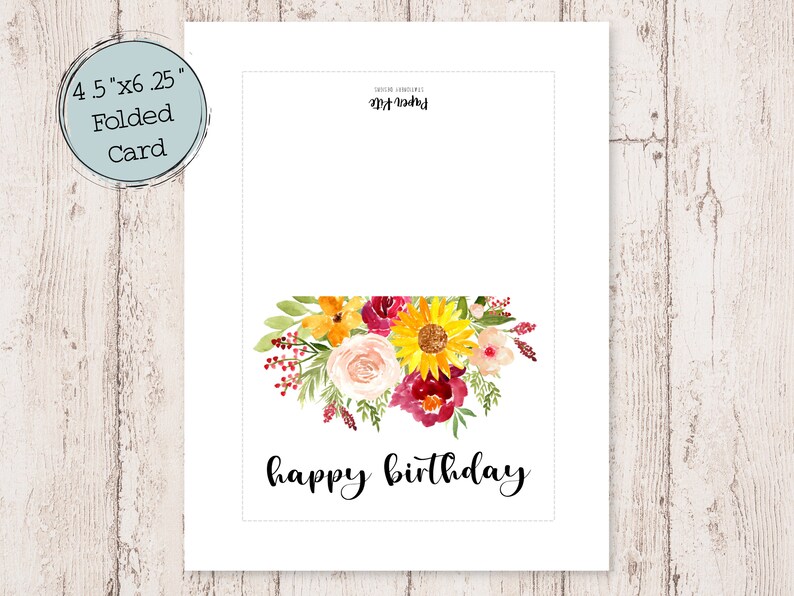 Happy Birthday Digital Card Birthday Printable Card - Etsy