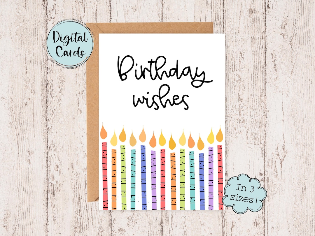 Printable Birthday Card | Digital Happy Birthday Card | Digital ...