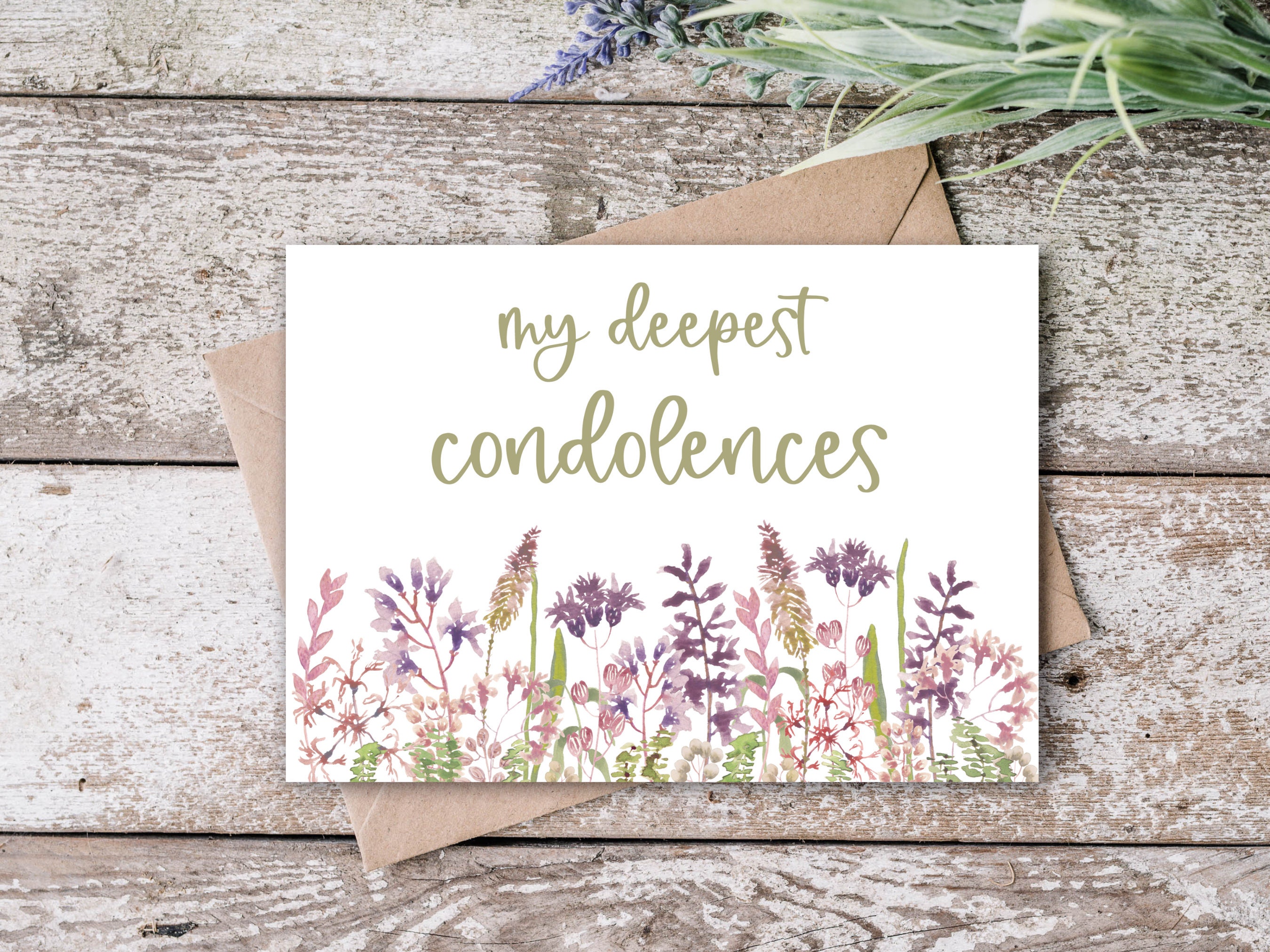 Deepest Condolences Printable Card | Digital Condolences Card ...