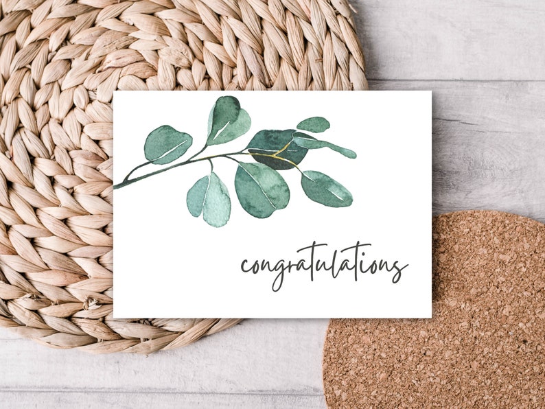 Greenery Congratulations Printable Cards Wedding Congratulations ...