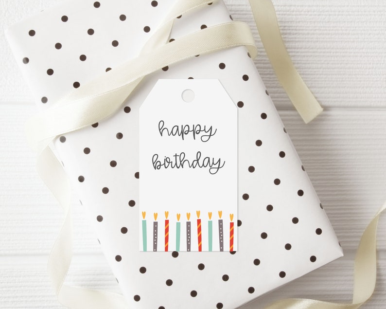 Birthday Tags Digital Printable Birthday Tags Birthday Digital Download ...