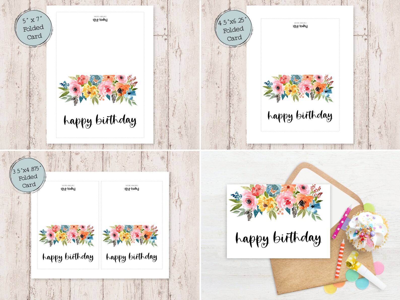 Birthday Printable Cards Digital Birthday Cards Floral Birthday Cards ...