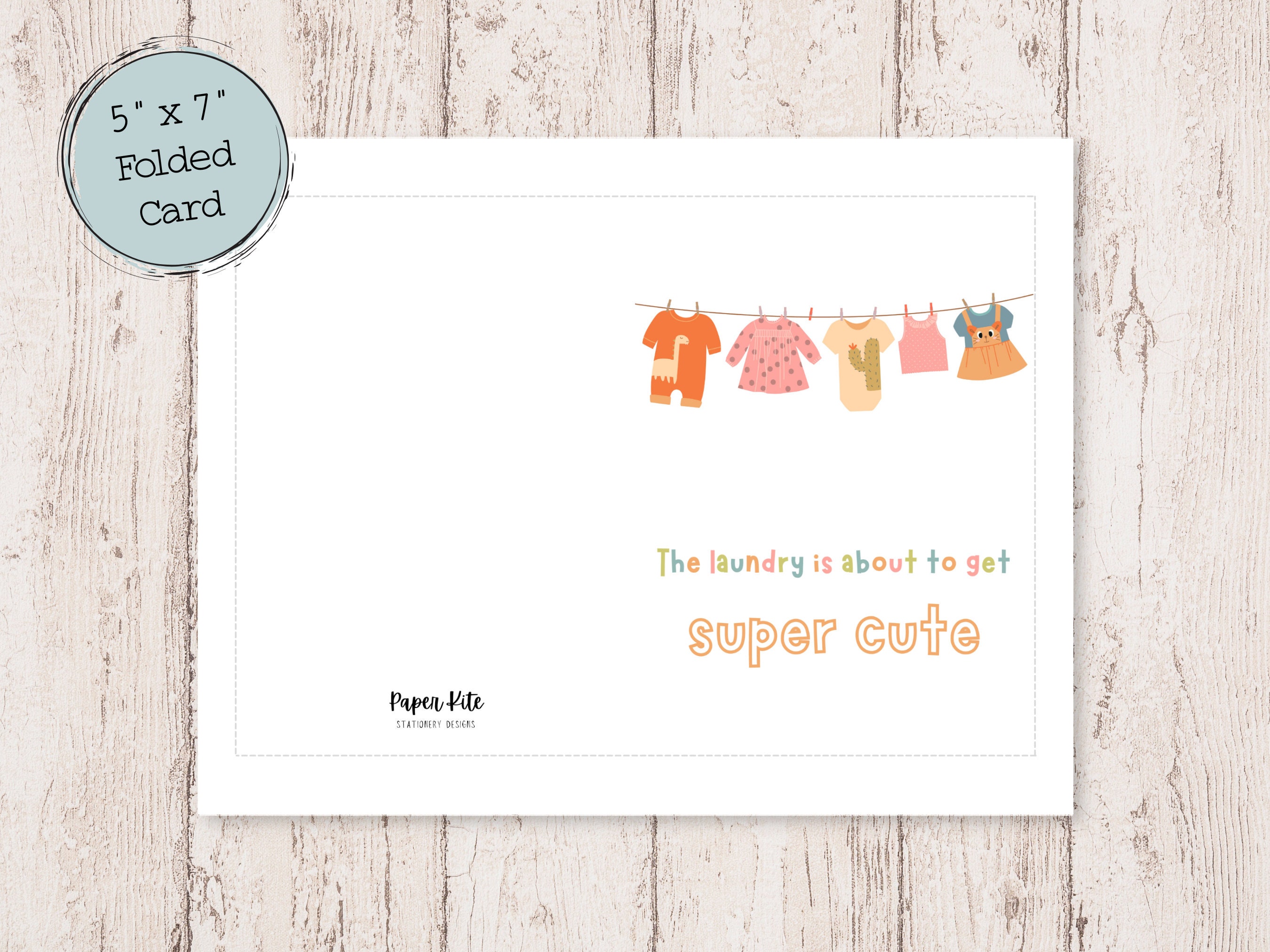 Baby Shower Digital Printable Card Baby Laundry Printable Card Digital ...