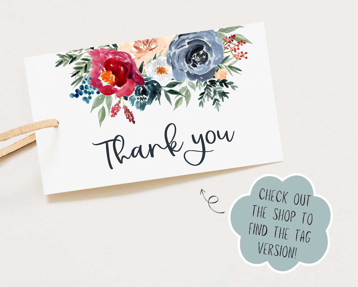 Digital Thank You Cards Printable Thank You Cards Floral - Etsy