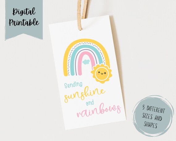 Sending Sunshine Gift Tags Printable Sending Sunshine Tags - Etsy