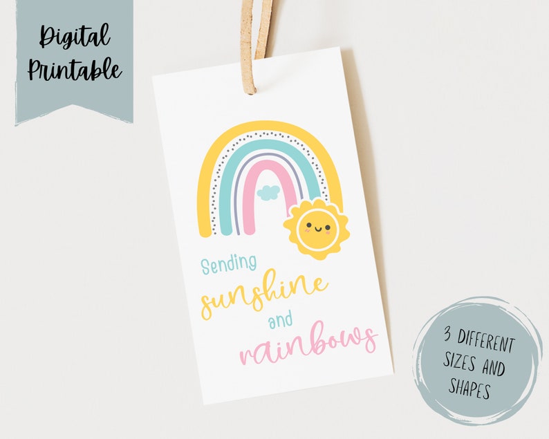 Sending Sunshine Gift Tags Printable Sending Sunshine Tags - Etsy