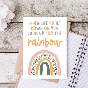 Rainbow Printable Card Encouragement Digital Card Pick Me - Etsy