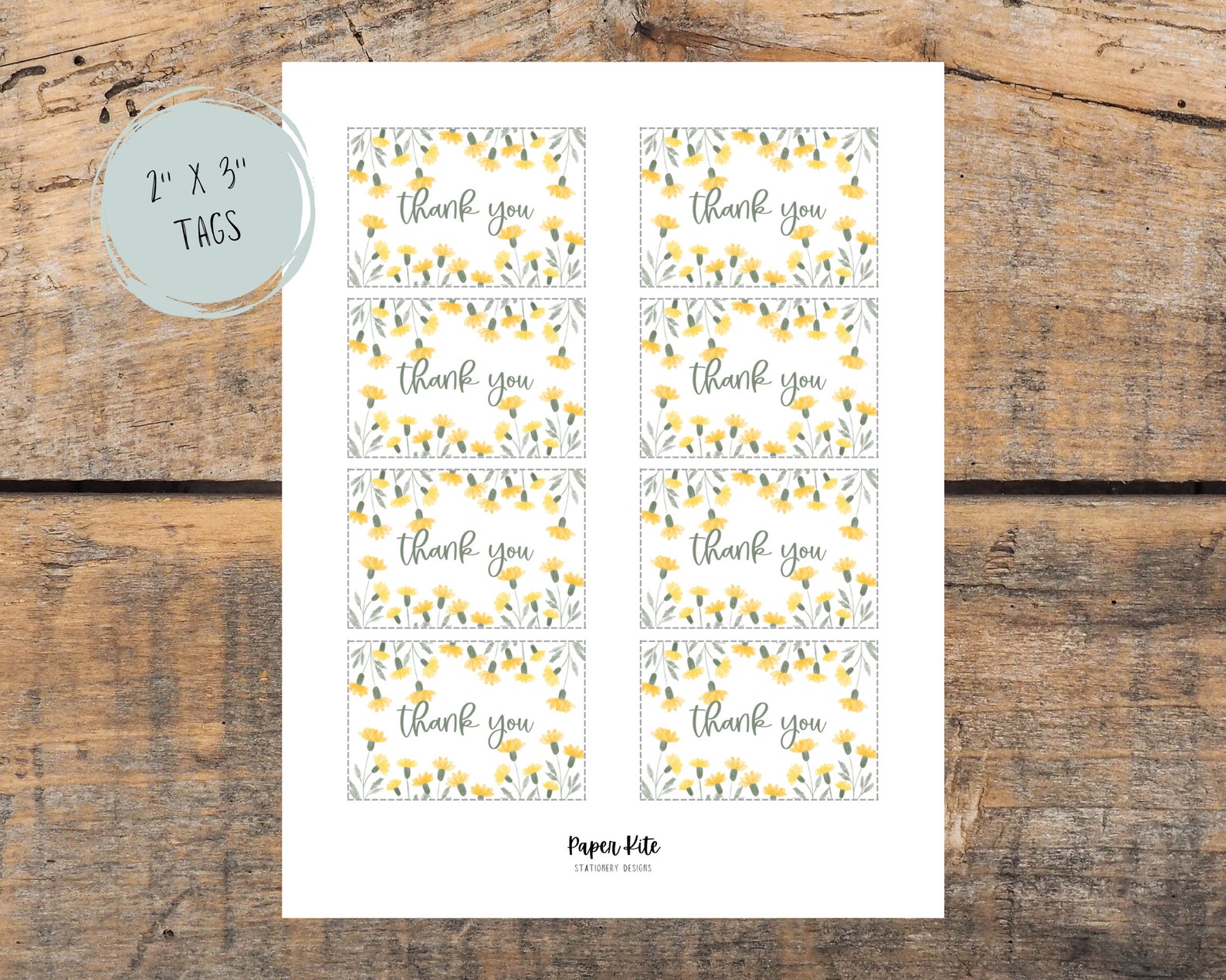 Thank You Printable Tags Digital Thank You Tags Floral - Etsy