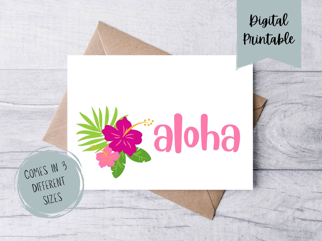 Aloha Greeting Digital Printable Card Aloha Printable Card - Etsy