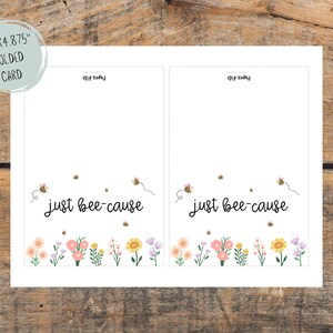 Just Because Bee Digital Printable Card Just Because - Etsy