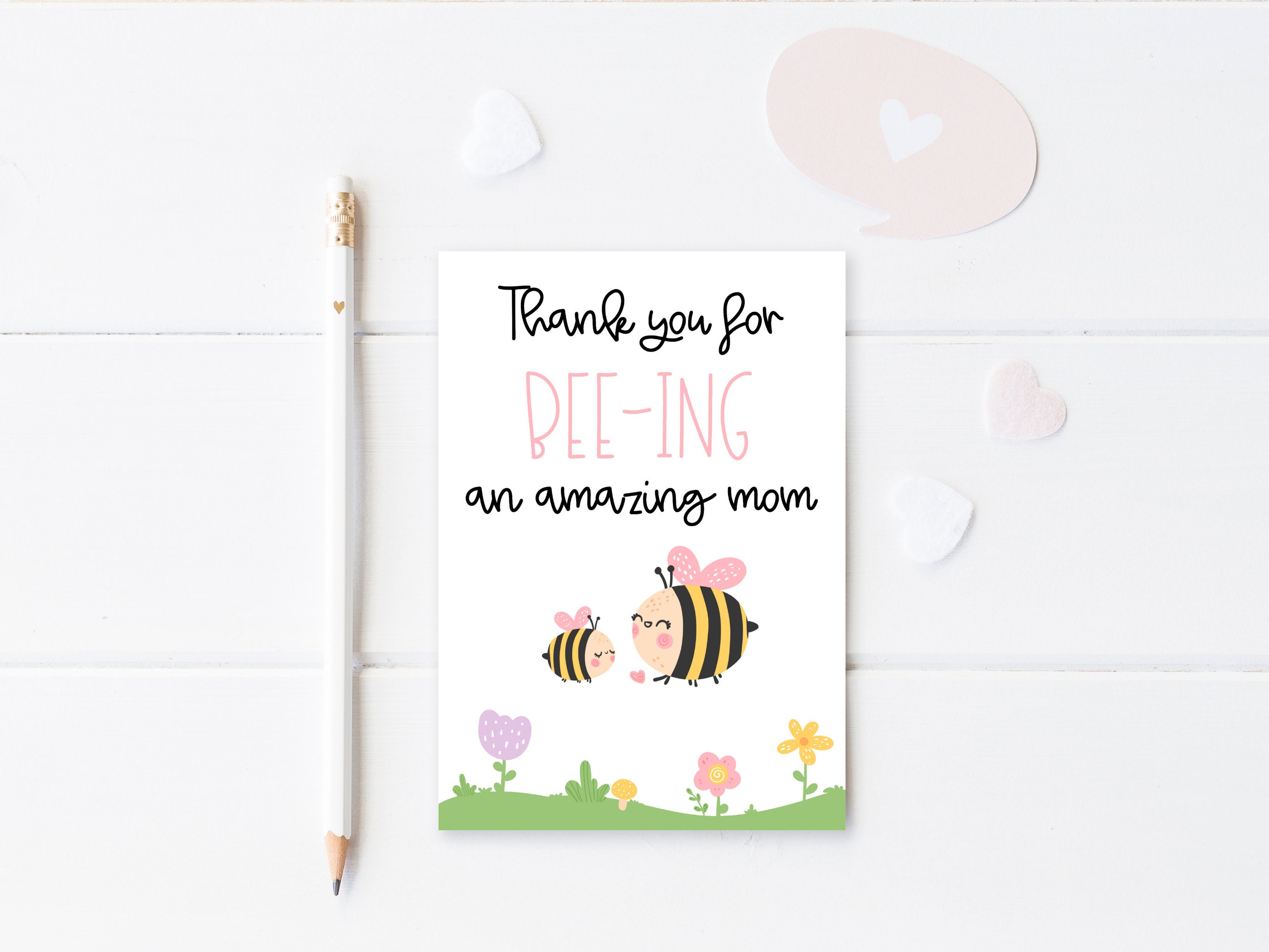 Digital Mother's Day Card | Printable Bee Mother's Day Card | Mother's ...