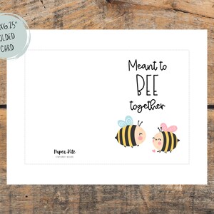 Meant to Bee Valentines Card | Printable Valentines Card | Digital ...