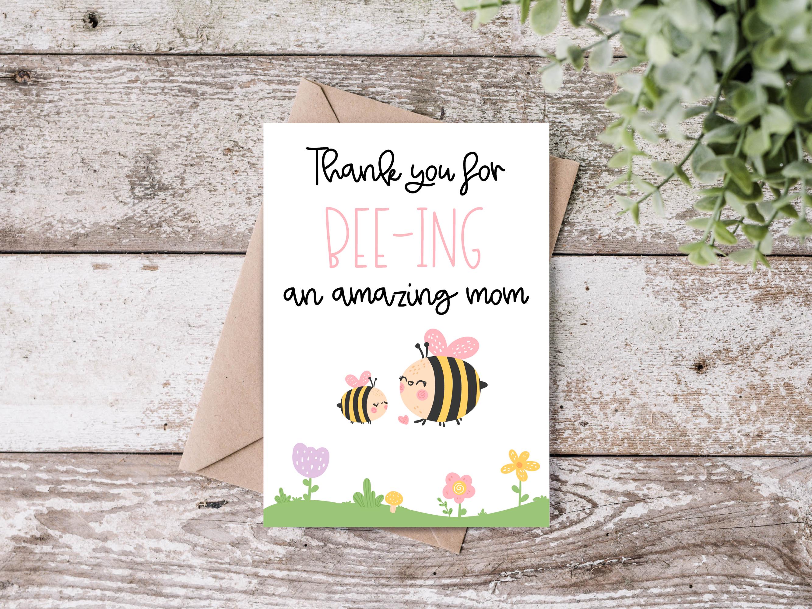 Digital Mother's Day Card | Printable Bee Mother's Day Card | Mother's ...