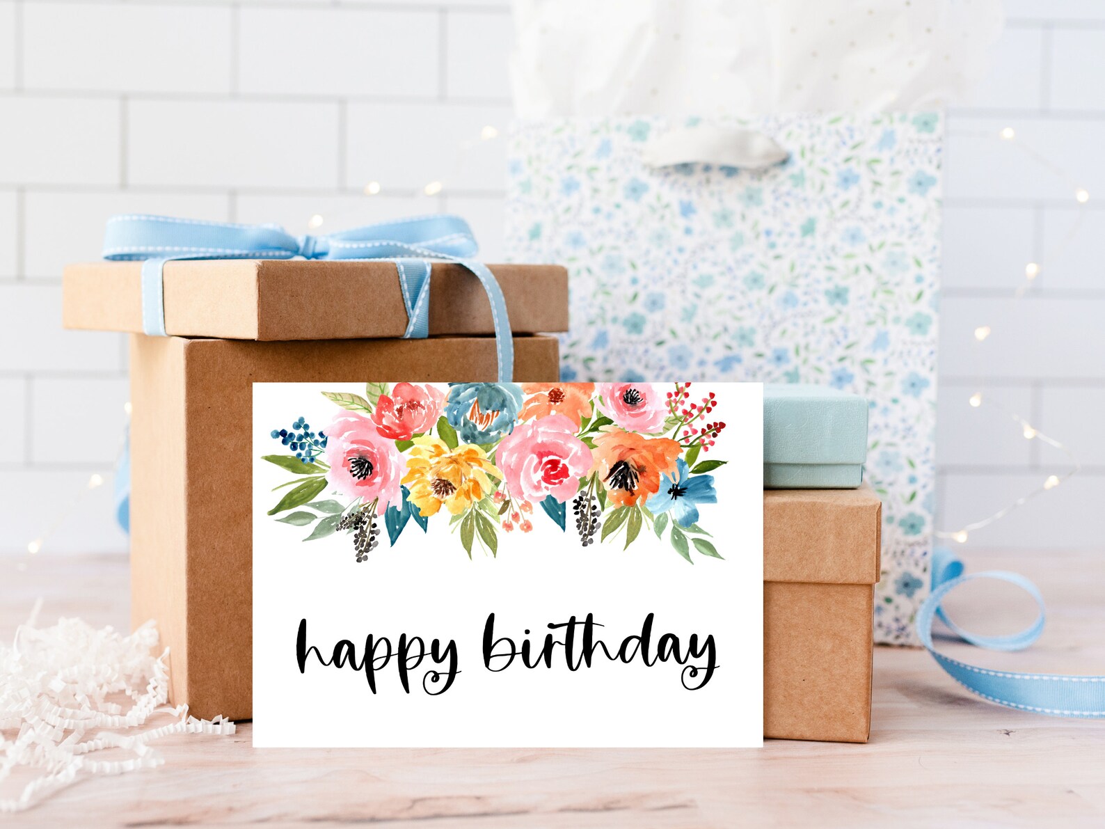 Birthday Printable Cards Digital Birthday Cards Floral Birthday Cards ...