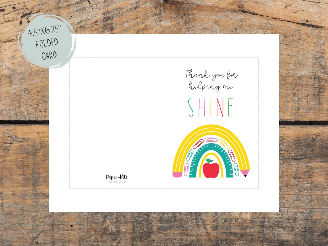 Teacher Appreciation Printable Card Teacher Appreciation - Etsy