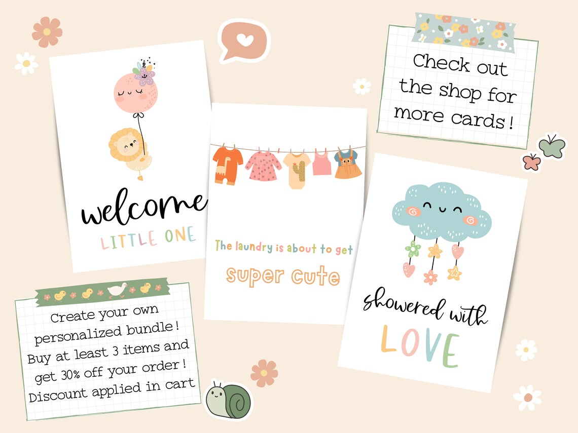 Baby Shower Digital Printable Card Baby Printable Card - Etsy