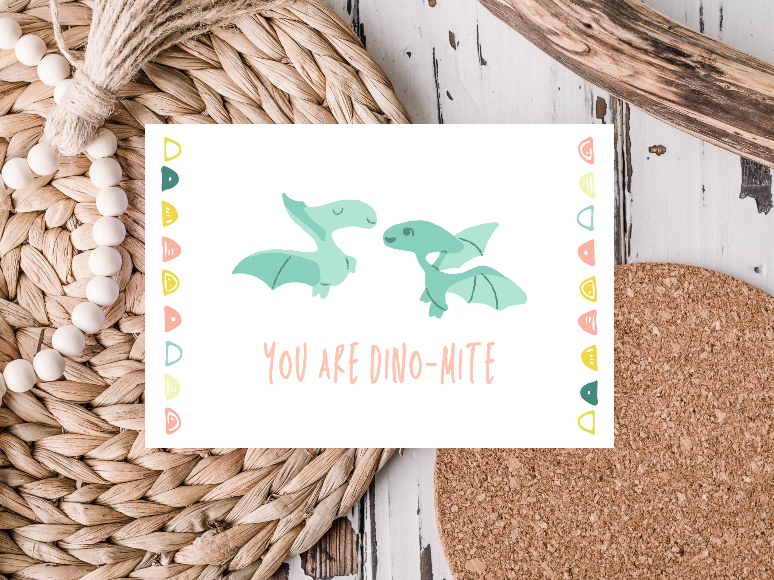 Dino-mite Card Printable Dinosaur Valentines Card Dino - Etsy