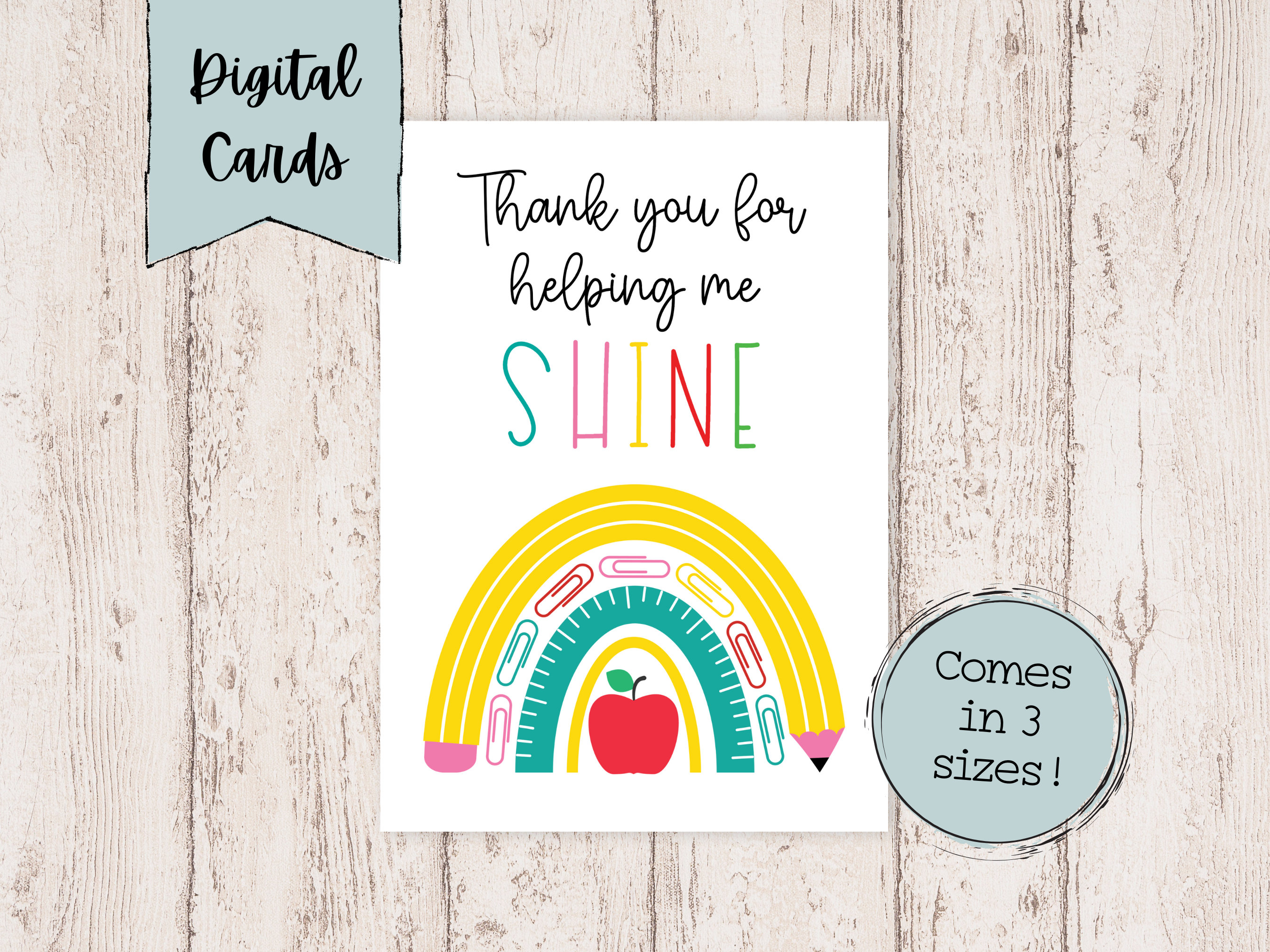 Teacher Appreciation Printable Card | Teacher Appreciation Digital Card ...