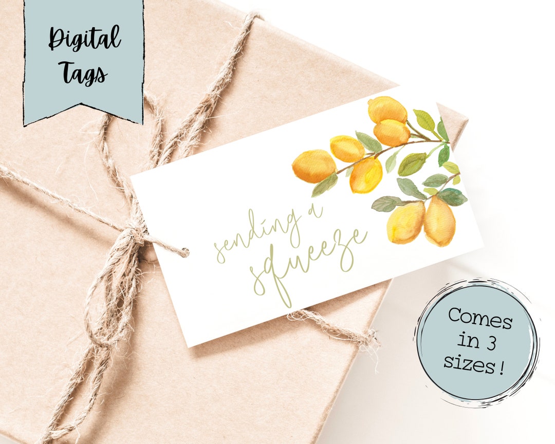 Printable Gift Tags Sending a Squeeze | Digital Gift Tags for Treats ...