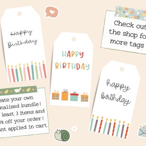 Birthday Tags Digital Printable Birthday Tags Birthday Digital Download ...