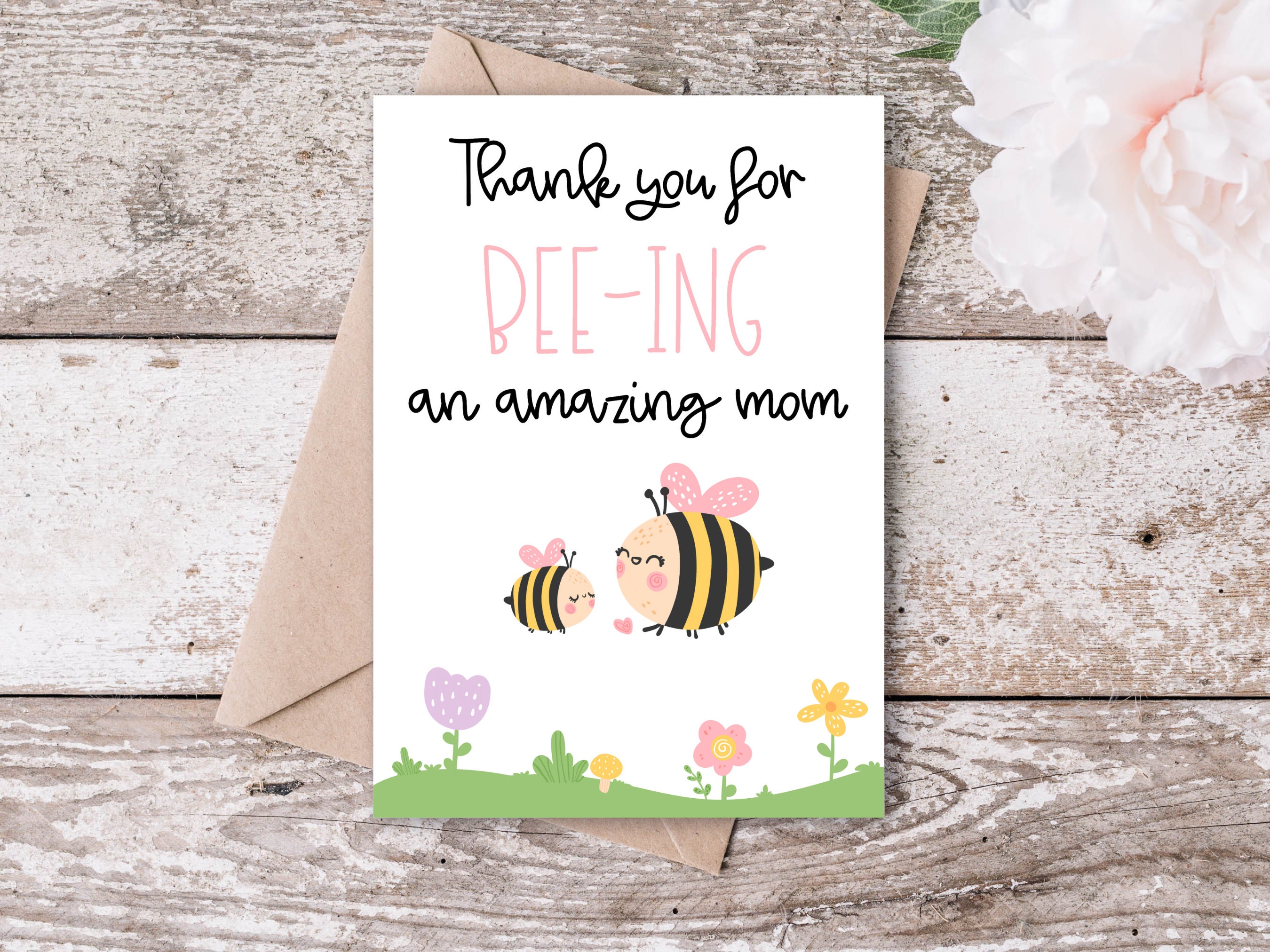 Digital Mother's Day Card | Printable Bee Mother's Day Card | Mother's ...