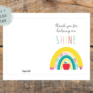 Teacher Appreciation Printable Card Teacher Appreciation - Etsy