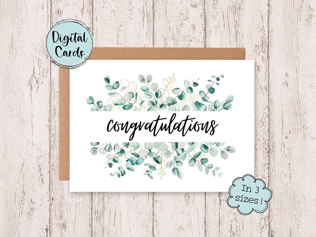Congratulations Printable Card | Printable Wedding Card | Digital ...