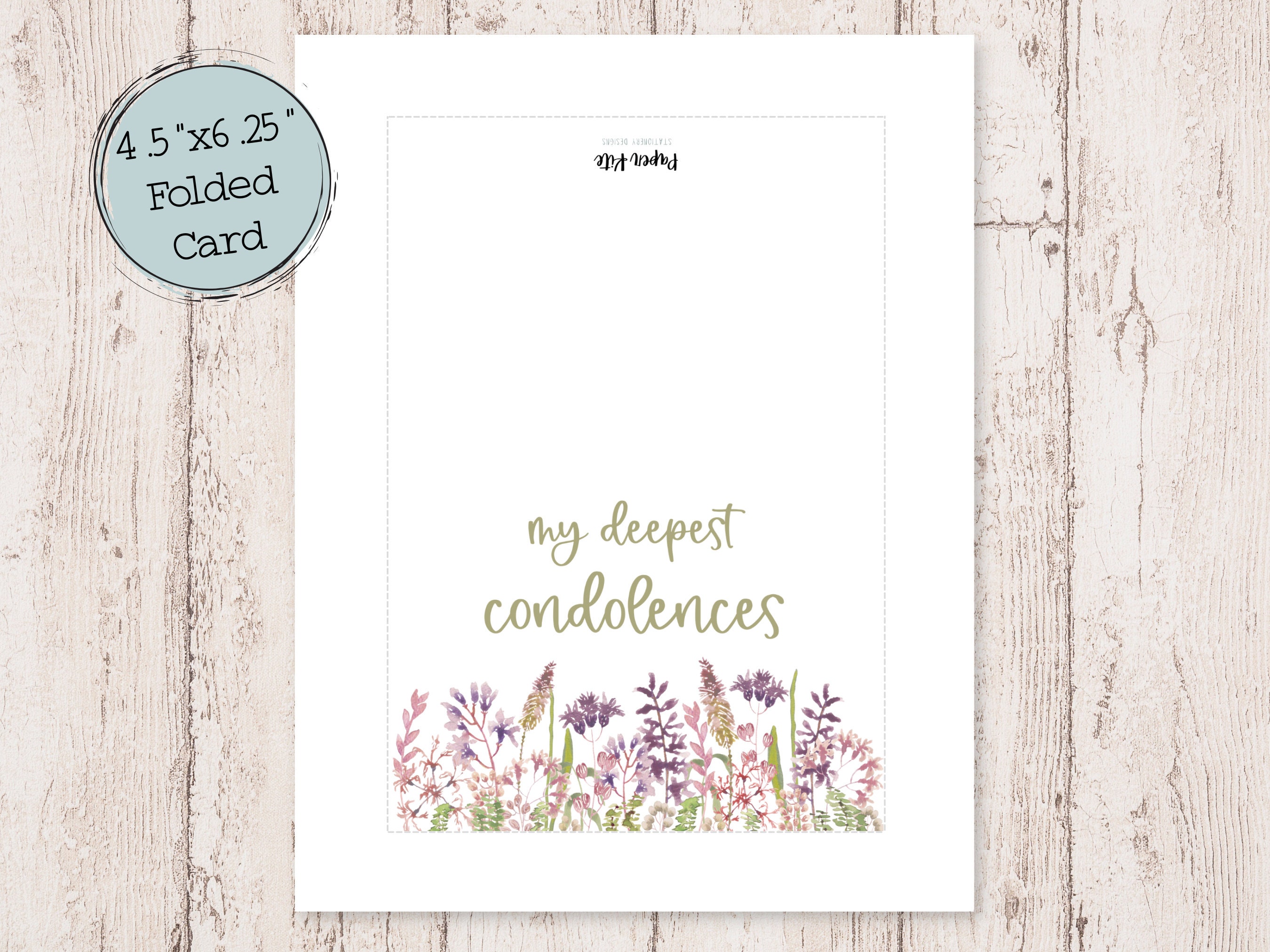 Deepest Condolences Printable Card | Digital Condolences Card ...