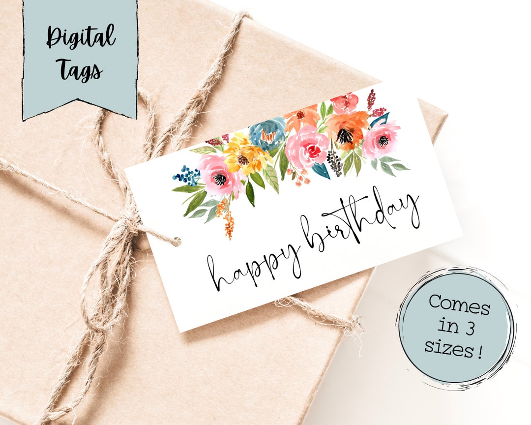 Digital Birthday Tags Printable Birthday Tags Birthday Digital Download ...