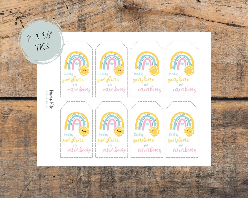 Sending Sunshine Gift Tags Printable Sending Sunshine Tags - Etsy
