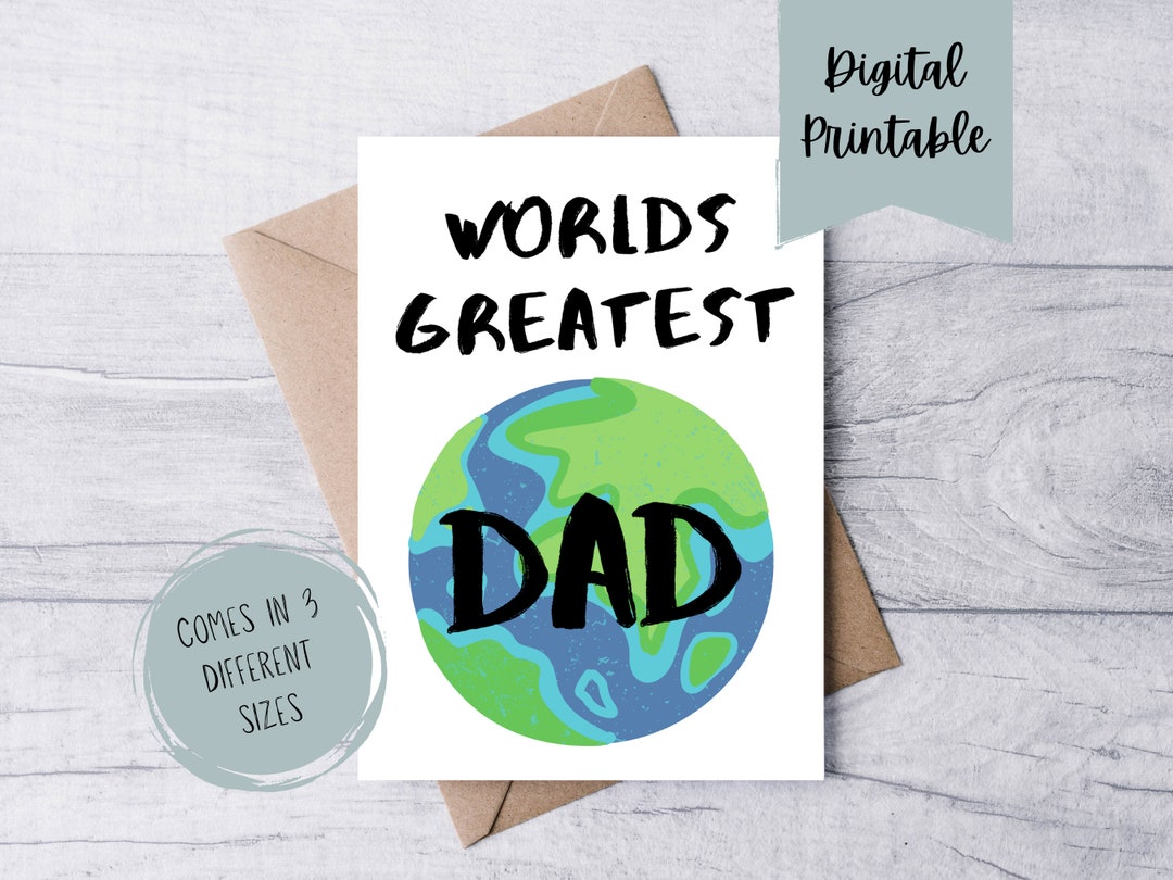 Father's Day Digital Printable Card | Best Dad Printable Card | Father ...