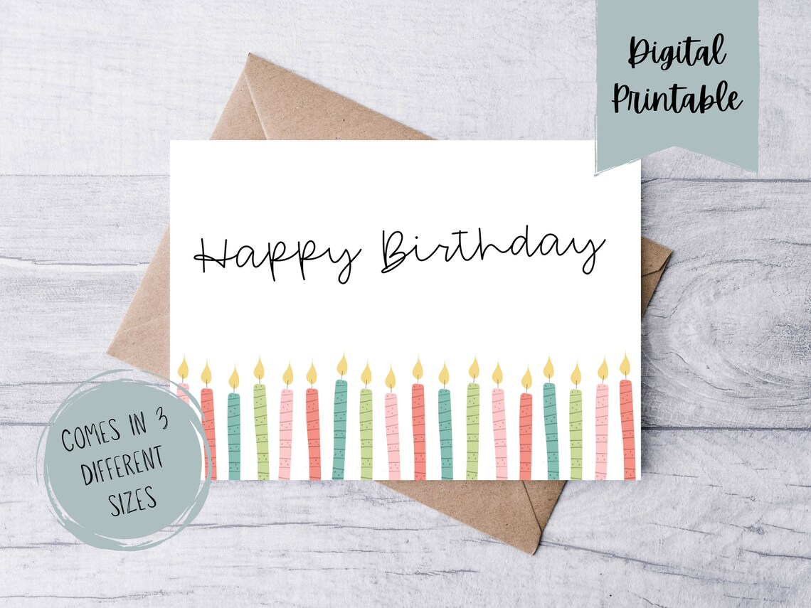 Printable Birthday Card Birthday Card Printable Digital - Etsy
