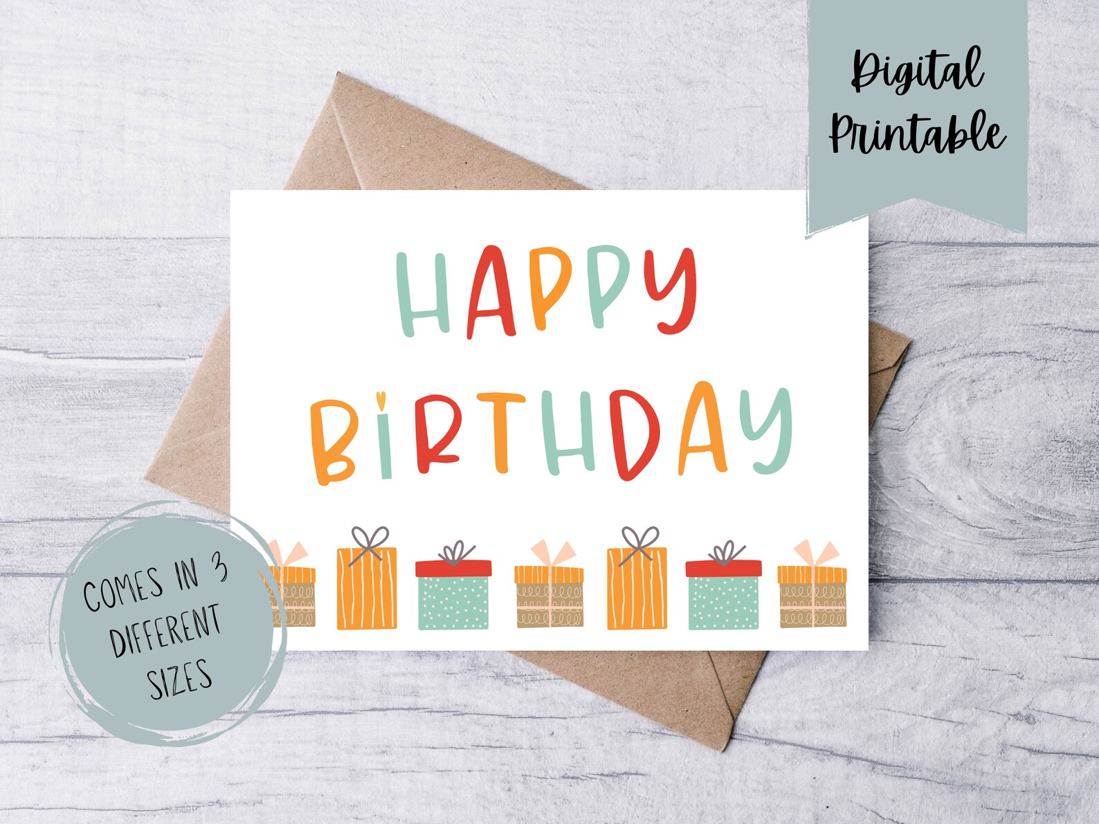 Birthday Printable Card Birthday Digital Card Happy - Etsy