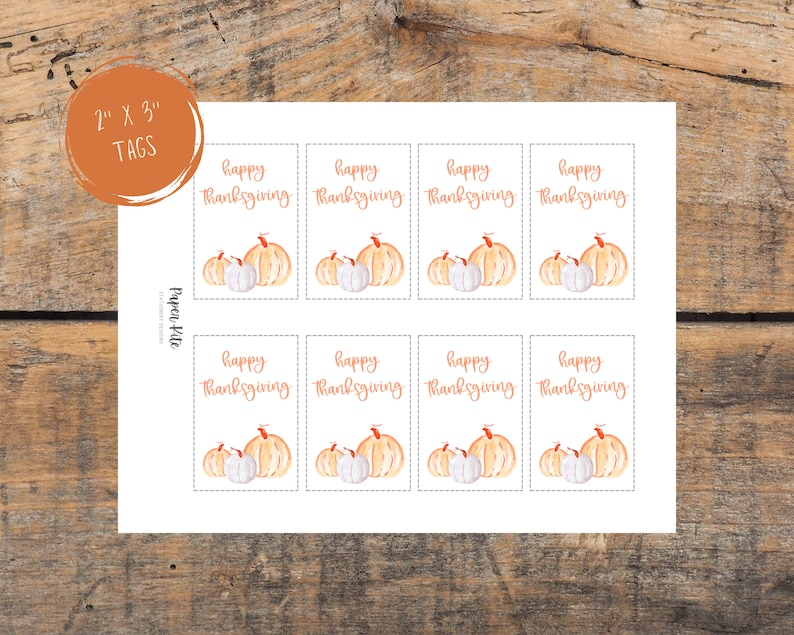 Thanksgiving Digital Gift Tags Printable Fall Gift Tags - Etsy