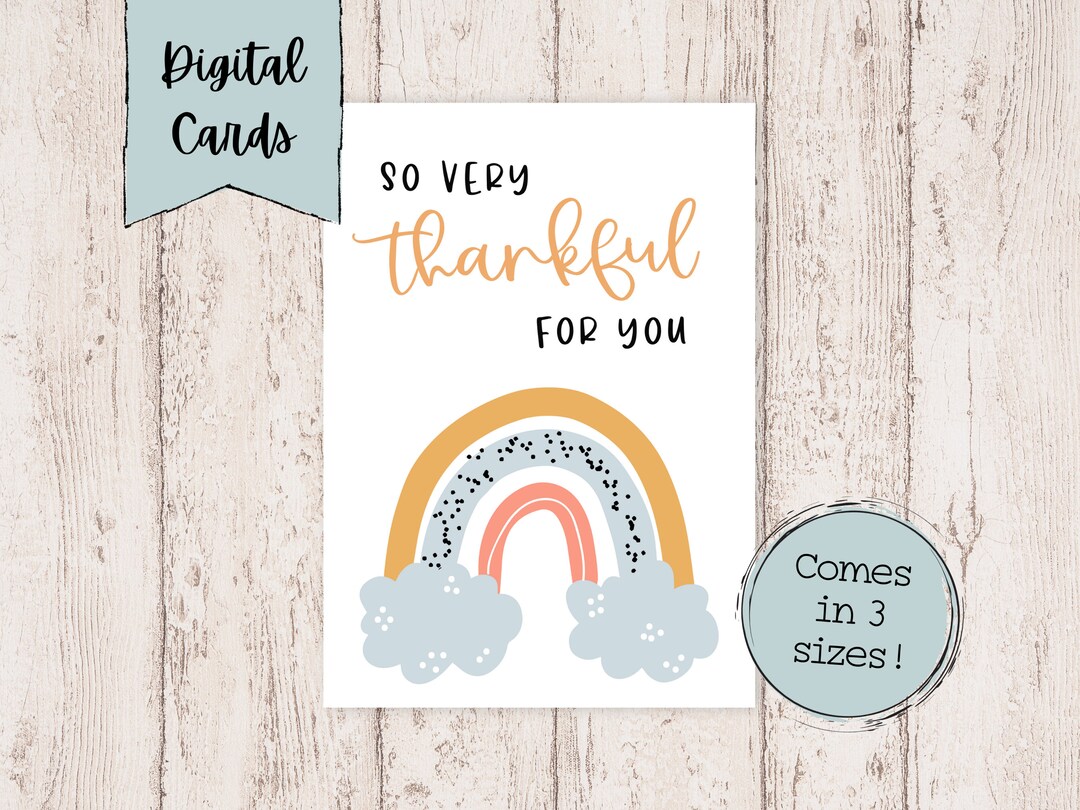 Rainbow Thank You Digital Card | Digital Thank You Card | Thank You ...