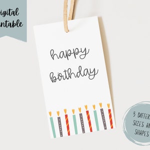 Birthday Tags Digital Printable Birthday Tags Birthday - Etsy