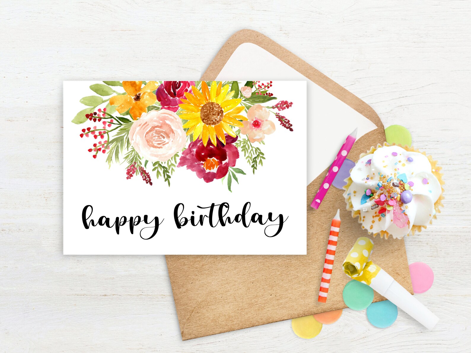 Happy Birthday Digital Card Birthday Printable Card - Etsy