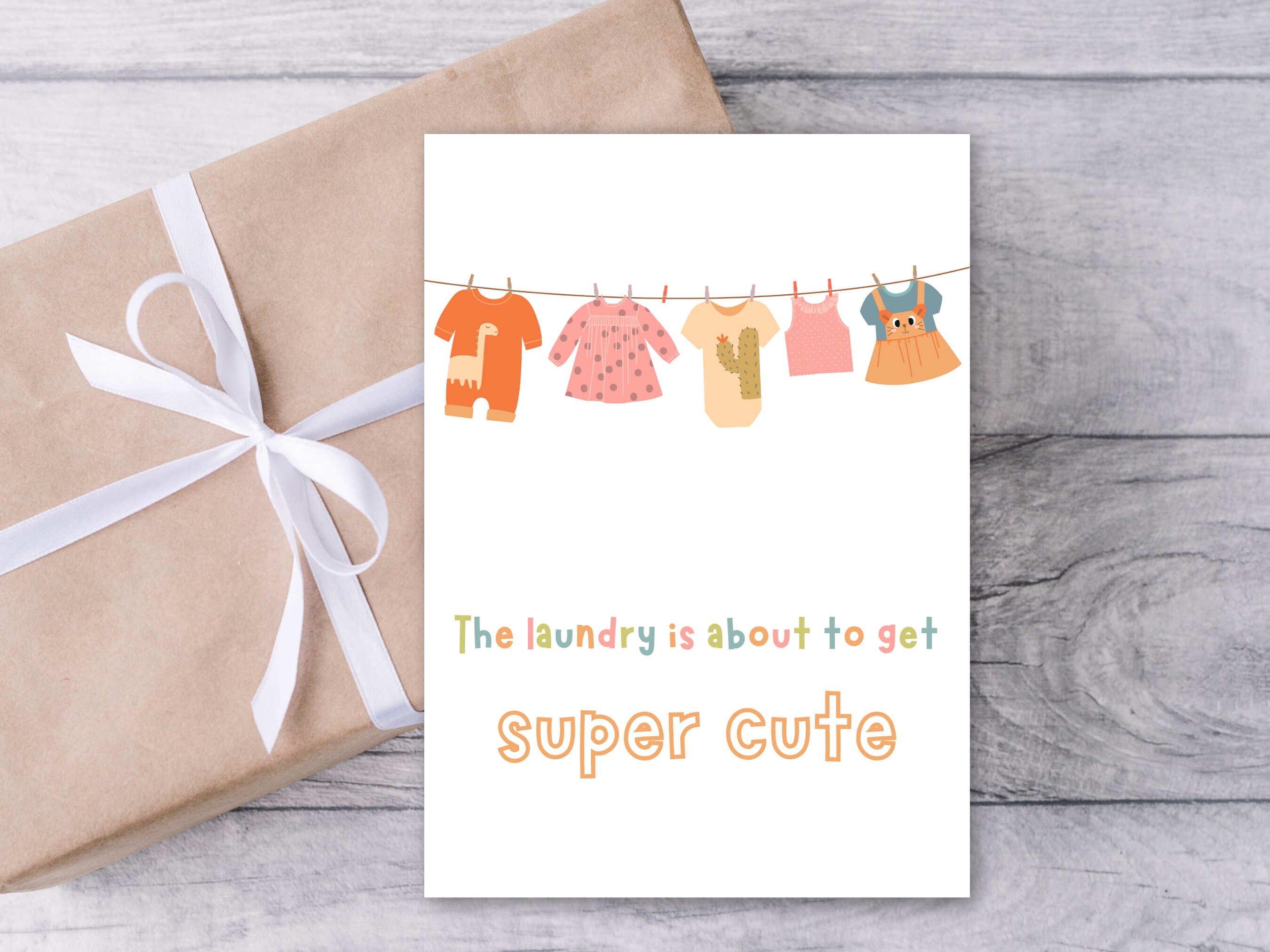 Baby Shower Digital Printable Card Baby Laundry Printable Card Digital ...