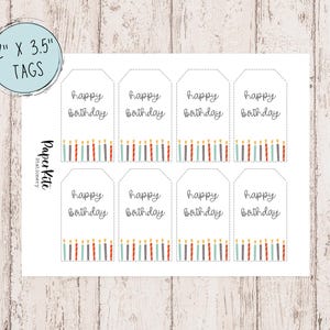 Birthday Tags Digital | Printable Birthday Tags | Birthday Digital ...