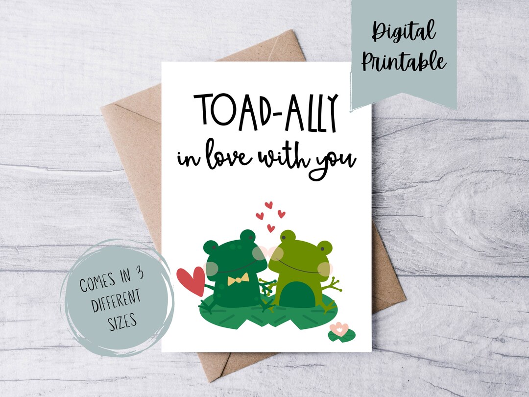 Printable Frog Anniversary Card Printable Anniversary Card Digital ...