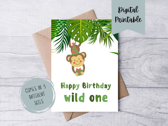 1st Birthday Card Printable First Birthday Digital Printable - Etsy