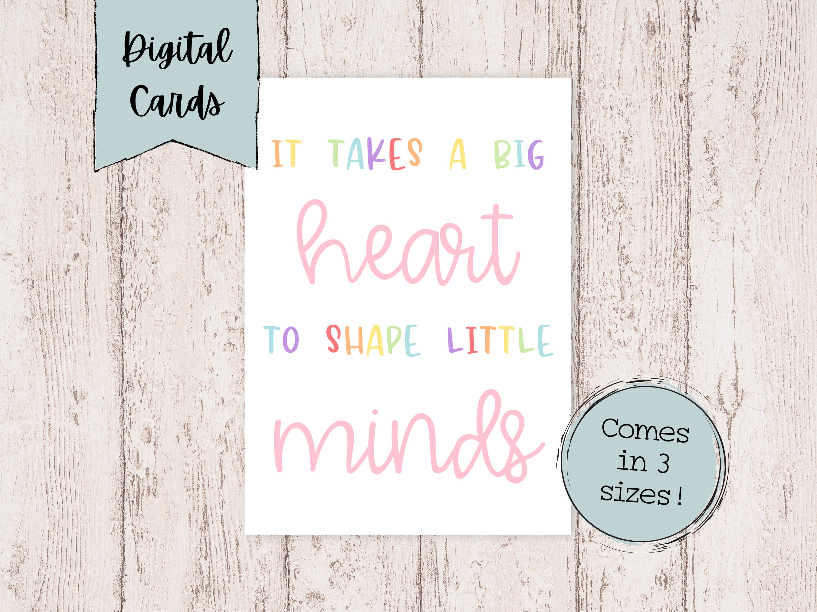 Teacher Appreciation Digital Printable Card | Teacher Appreciation ...