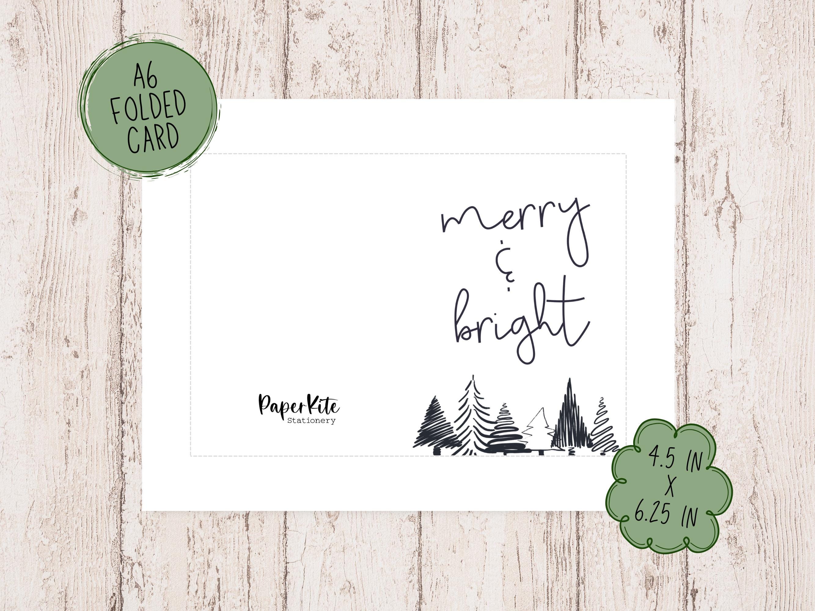 Merry and Bright Card | Printable Christmas Card | Digital Holiday ...