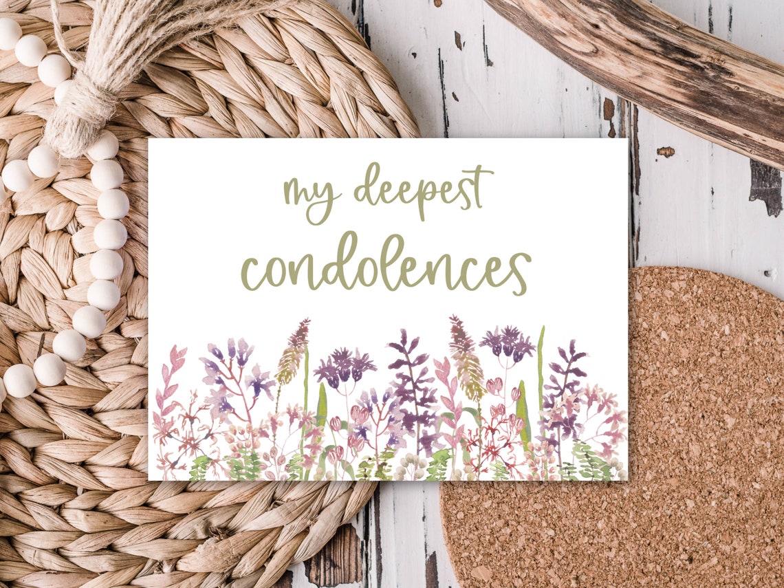 Deepest Condolences Printable Card | Digital Condolences Card ...